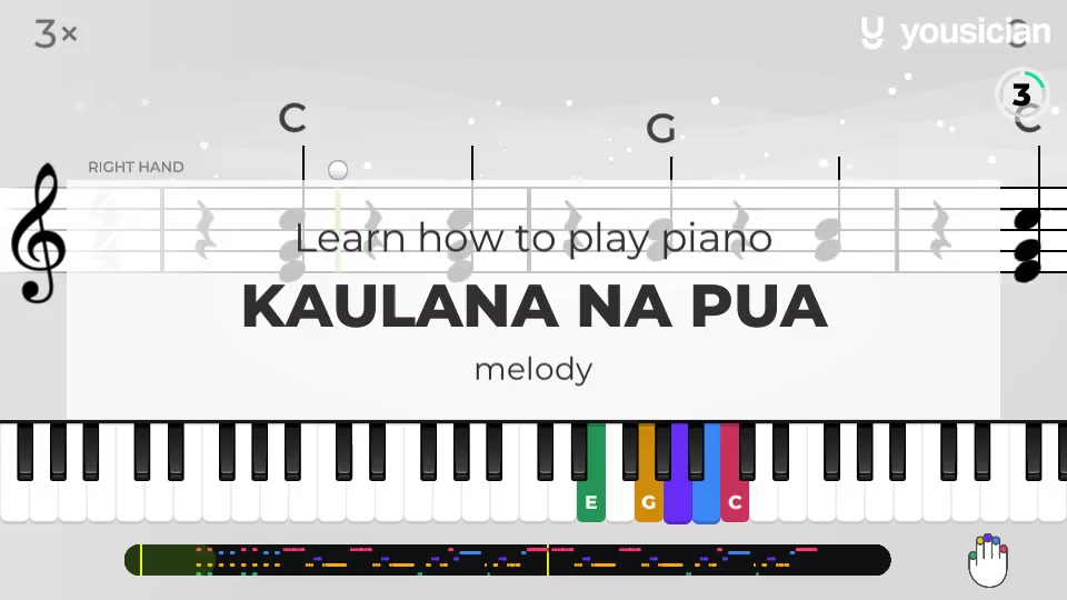 Learn how to play Kaulana Na Pua on Piano | Yousician