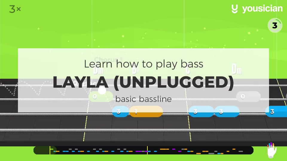 Learn how to play Layla (Unplugged) on Bass | Yousician