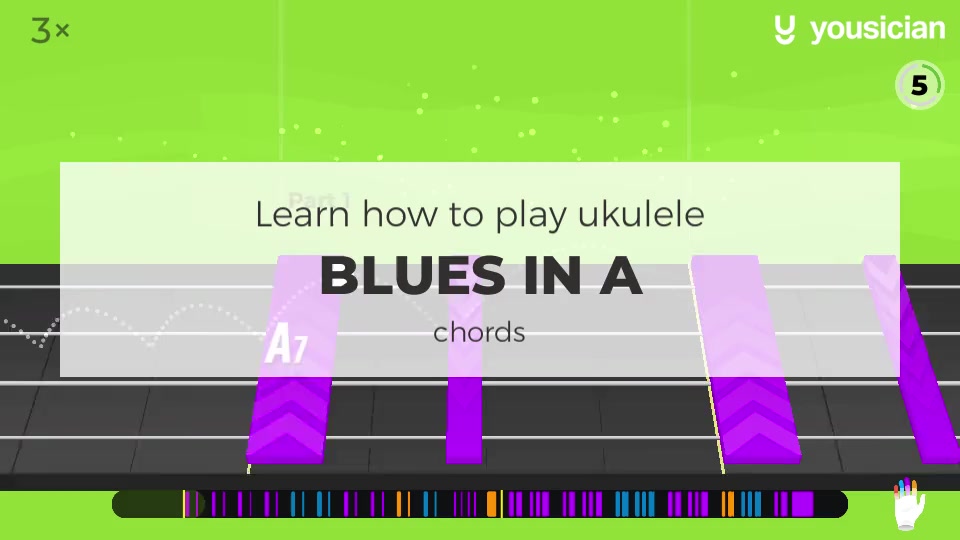 Learn how to play Blues In A on Ukulele | Yousician