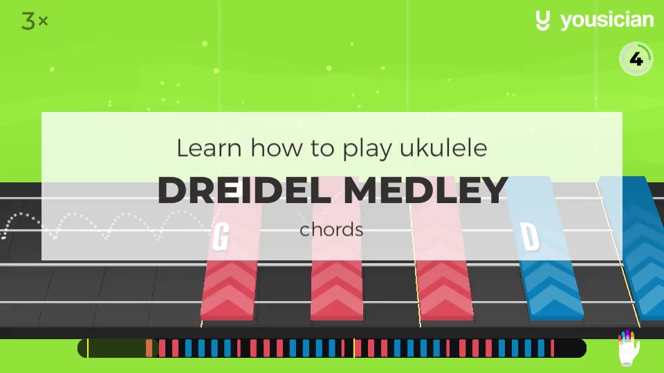 Learn how to play Dreidel Medley on Ukulele | Yousician