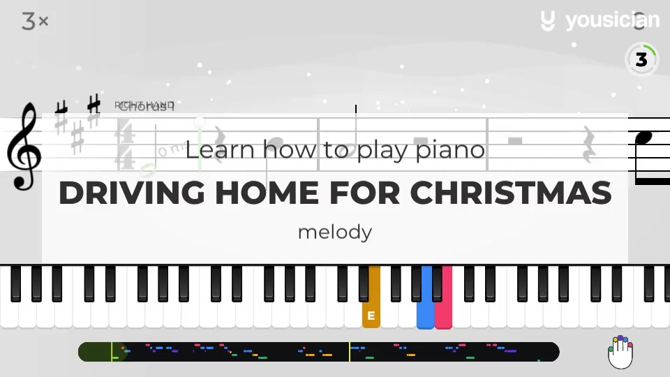 Learn how to play Driving Home For Christmas on Piano | Yousician