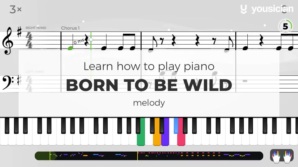 Learn how to play Born To Be Wild on Piano | Yousician