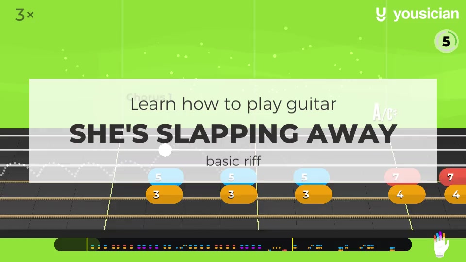 Learn how to play She's Slapping Away on Guitar | Yousician