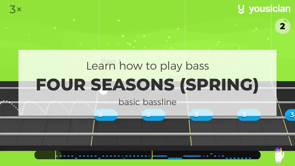Learn how to play Four Seasons (Spring) on Bass | Yousician