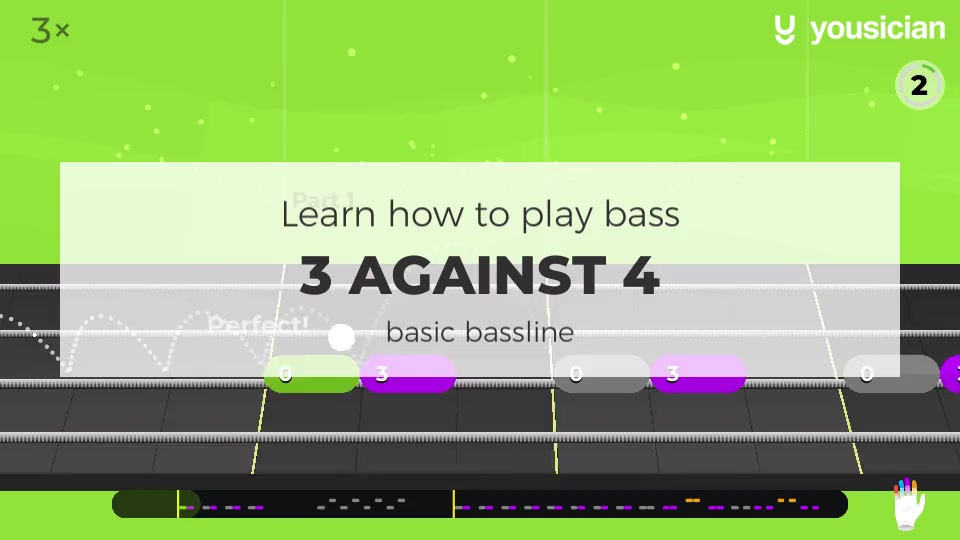Learn how to play 3 Against 4 on Bass | Yousician