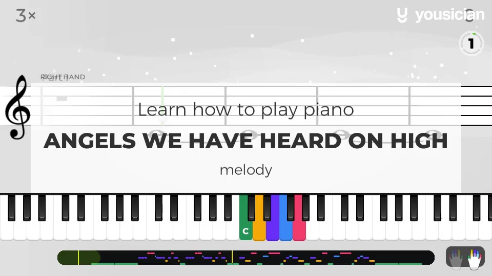 Learn how to play Angels We Have Heard On High on Piano | Yousician