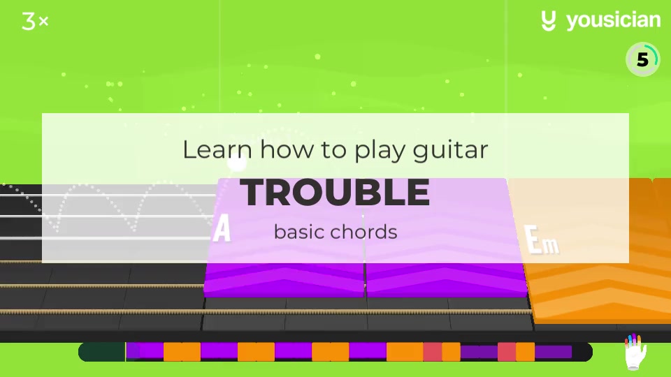 Learn how to play Trouble on Guitar | Yousician