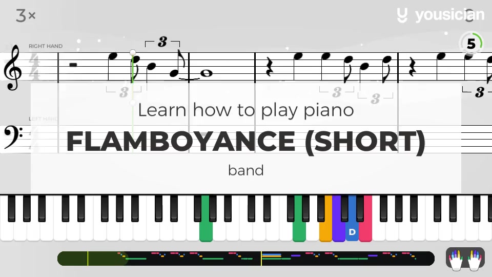Learn how to play Flamboyance (short) on Piano | Yousician