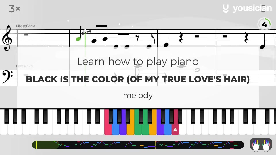 Learn how to play Black Is The Color (Of My True Love's Hair) on Piano ...