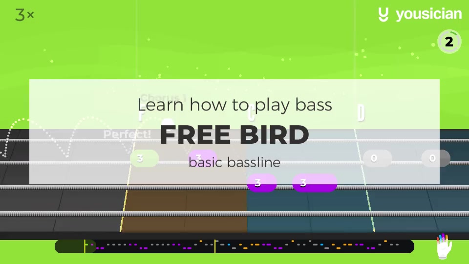 Learn how to play Free Bird on Bass | Yousician
