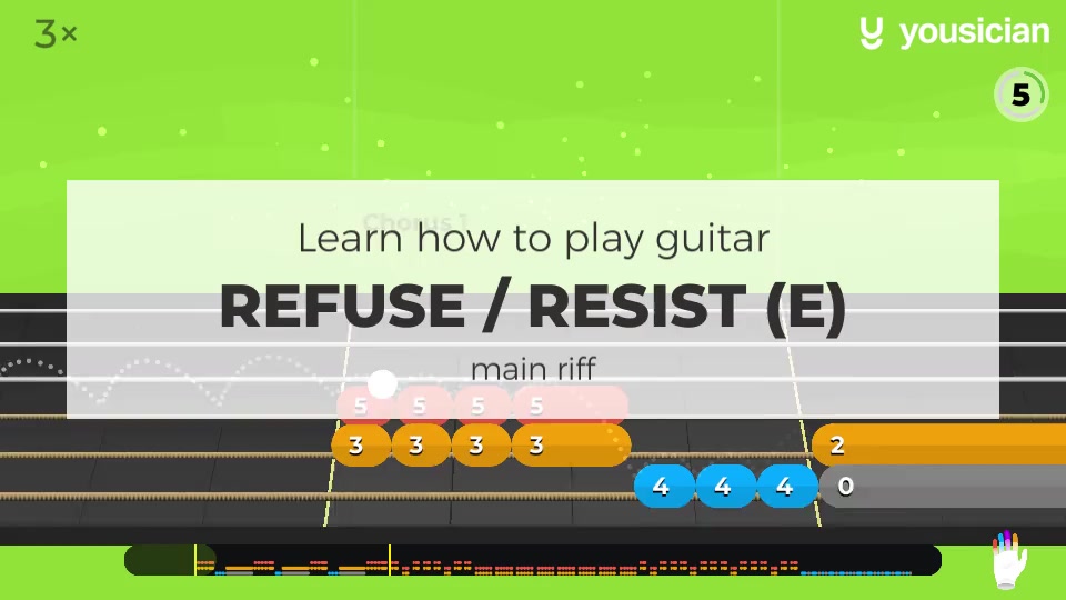Learn how to play Refuse / Resist on Guitar | Yousician