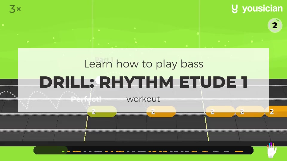 Learn how to play Drill: Rhythm Etude 1 on Bass | Yousician