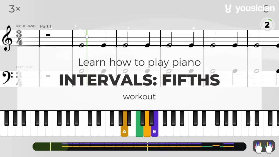 Learn how to play Intervals: Fifths on Piano | Yousician